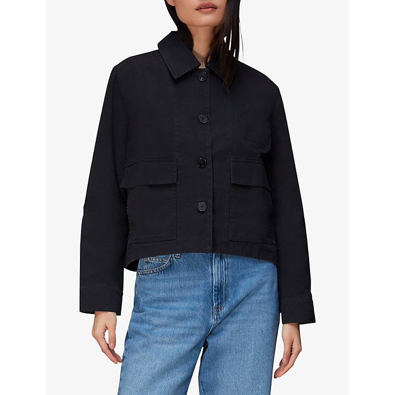 WHISTLES Whistles Marie Boxy Fit Cotton Jacket